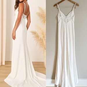Lulus | Dresses | Confident Romance White Plunge Sleeveless Maxi Dress ...